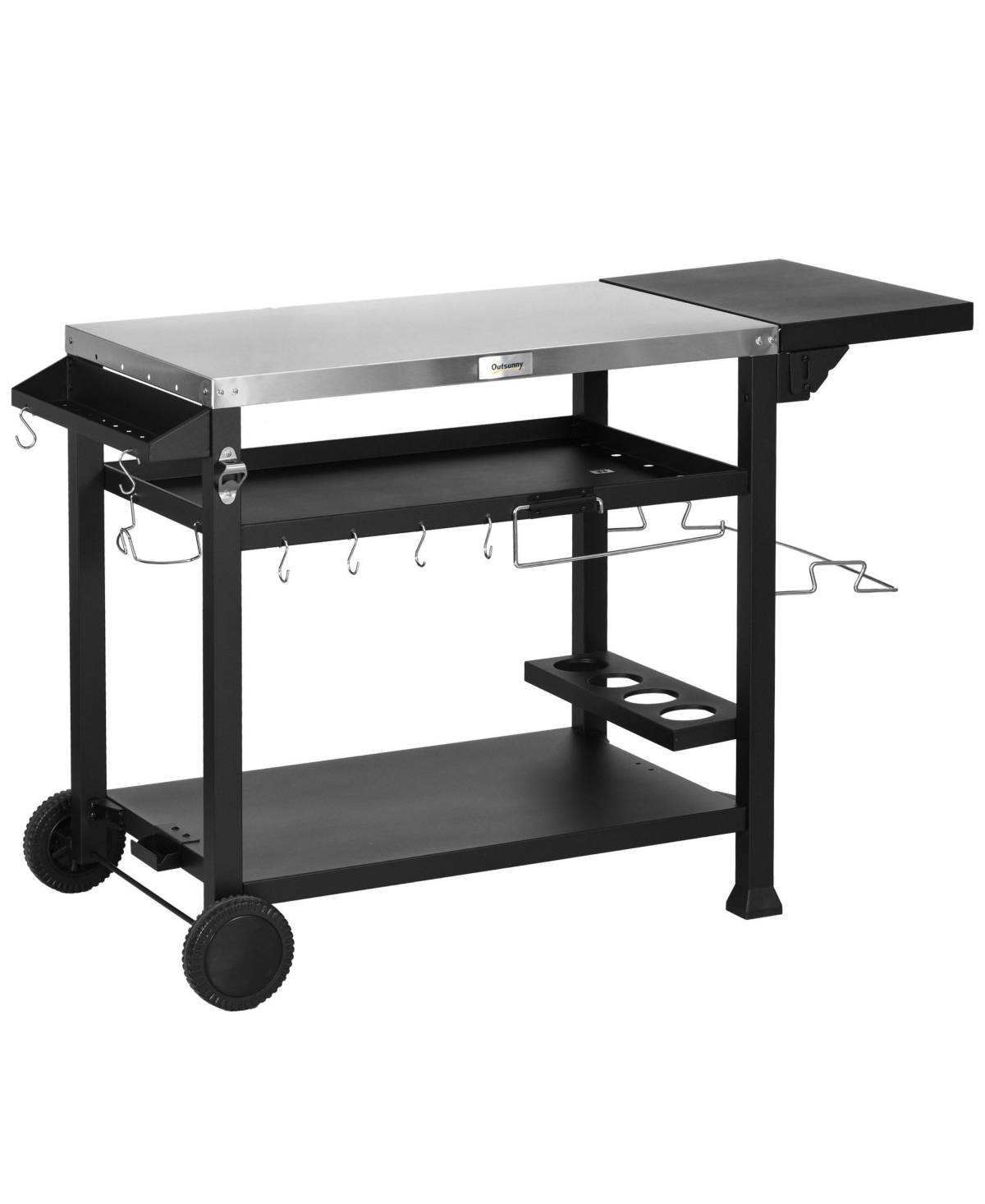 Click here for Outsunny Movable Stainless Steel 3-Shelf Outdoor G... prices