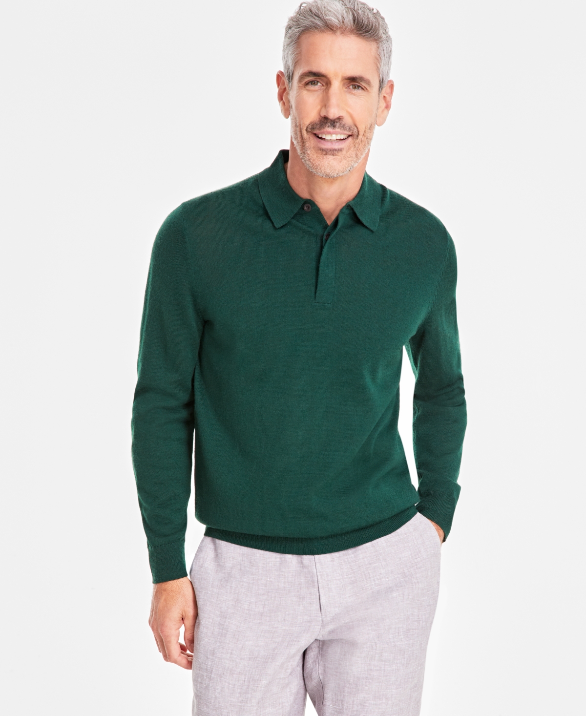 Click here for Club Room Mens Merino Wool Blend Polo Sweater  Cre... prices