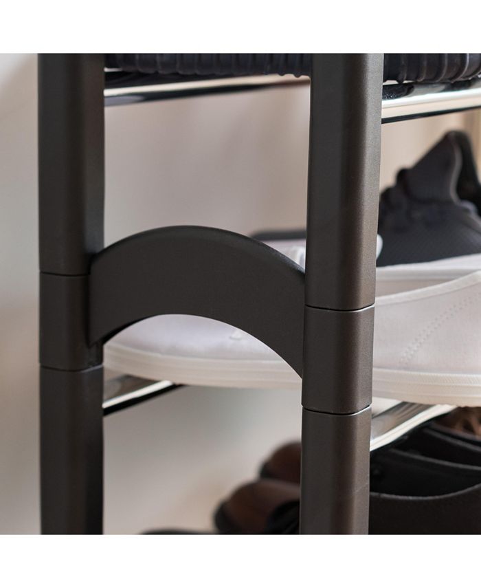 IRIS USA 2 Tier Extendable and Stackable Freestanding Metal Shoe Racks ...