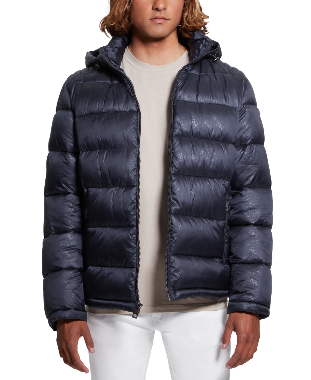 Click here for Guess Mens Adam Puffer Jacket with Removable Hood... prices