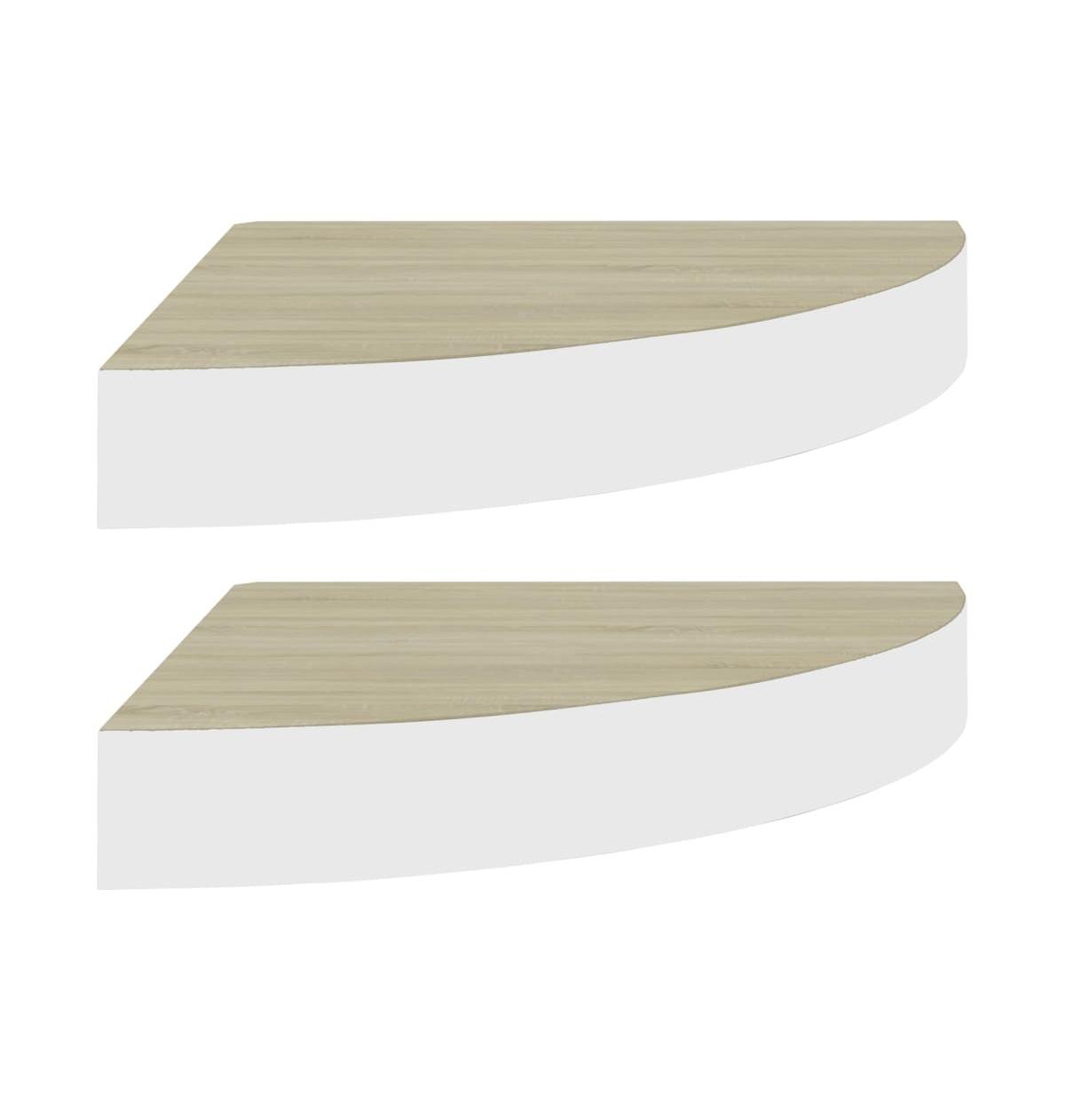 Click here for vidaXL Wall Corner Shelves 2 pcs Oak and White 13.... prices