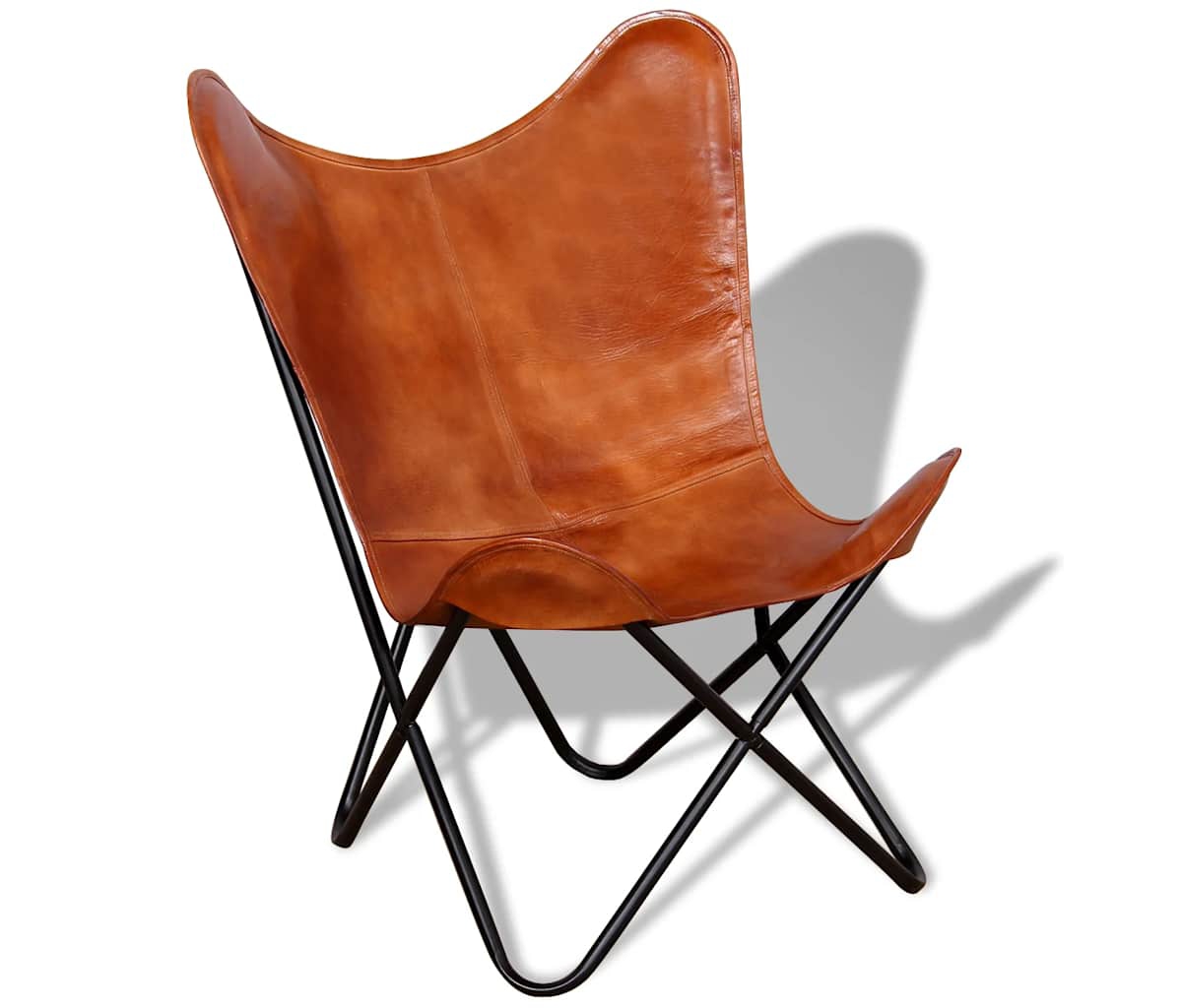 Click here for Butterfly Chair Brown Real Leather - Brown prices