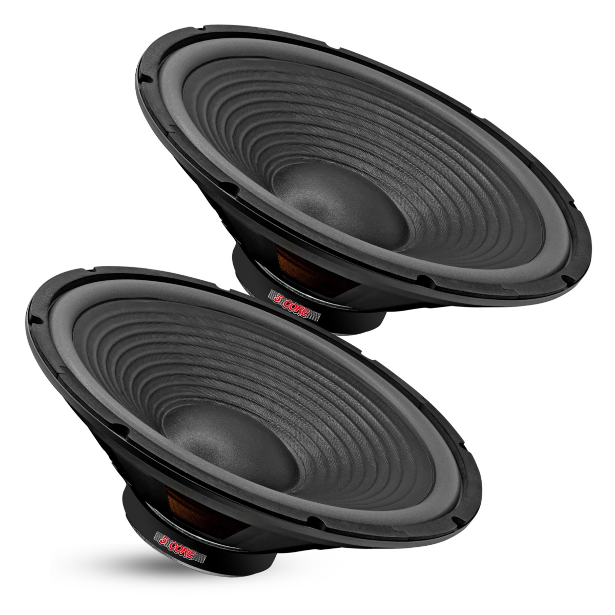 5 Core 15" Subwoofer 2Pcs 450W Car Audio 4Ohm Deep Bass Sub Woofer - Black