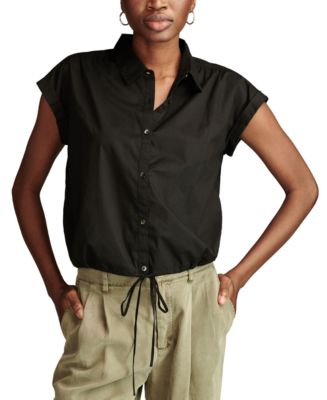Lucky Brand Women's Cotton Drawstring-Hem Shirt - Macy's