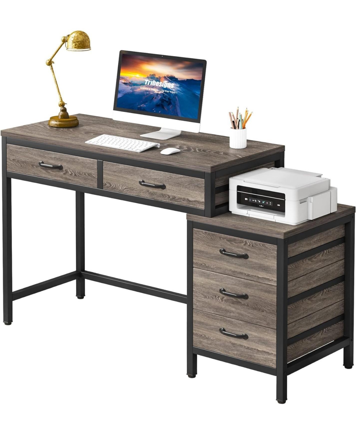 Click here for Tribesigns Computer Desk with 5 Drawers  Home Offi... prices