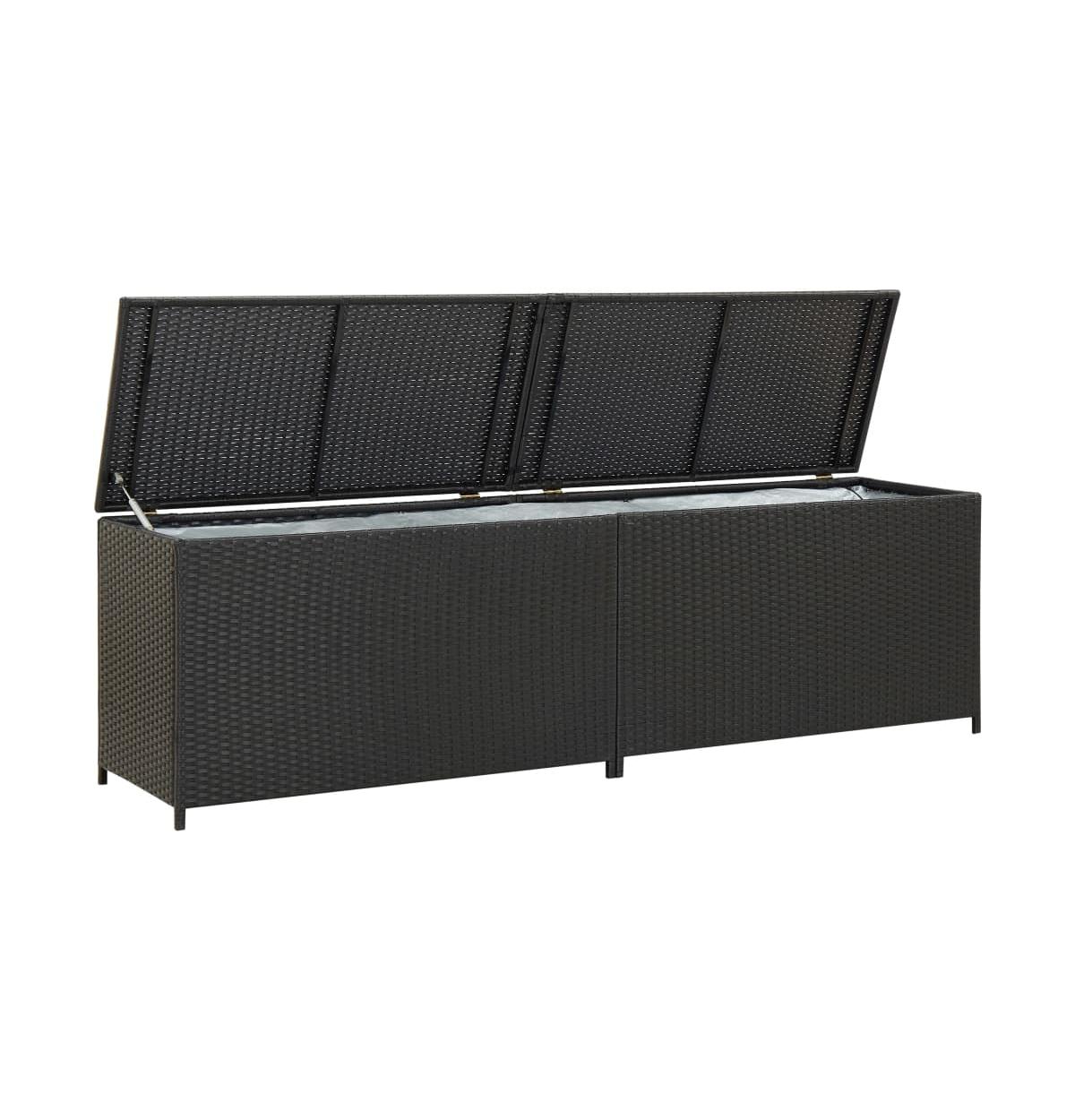 Click here for Storage Chest Black Poly Rattan  Powder-Coated Ste... prices