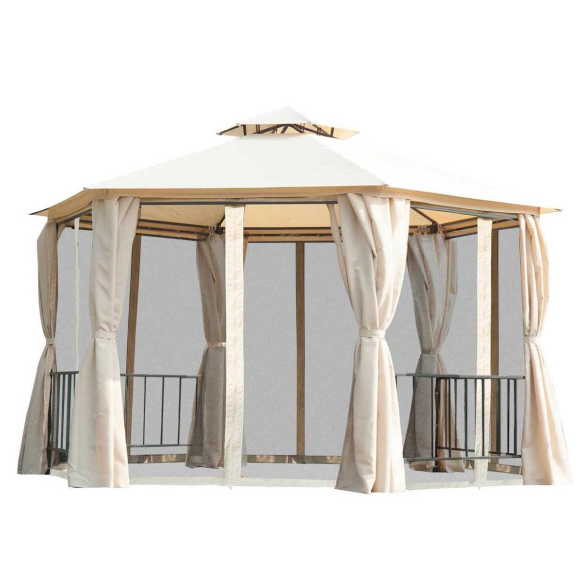 Click here for 13 Double Roof Gazebo with Netting & Curtains - Be... prices