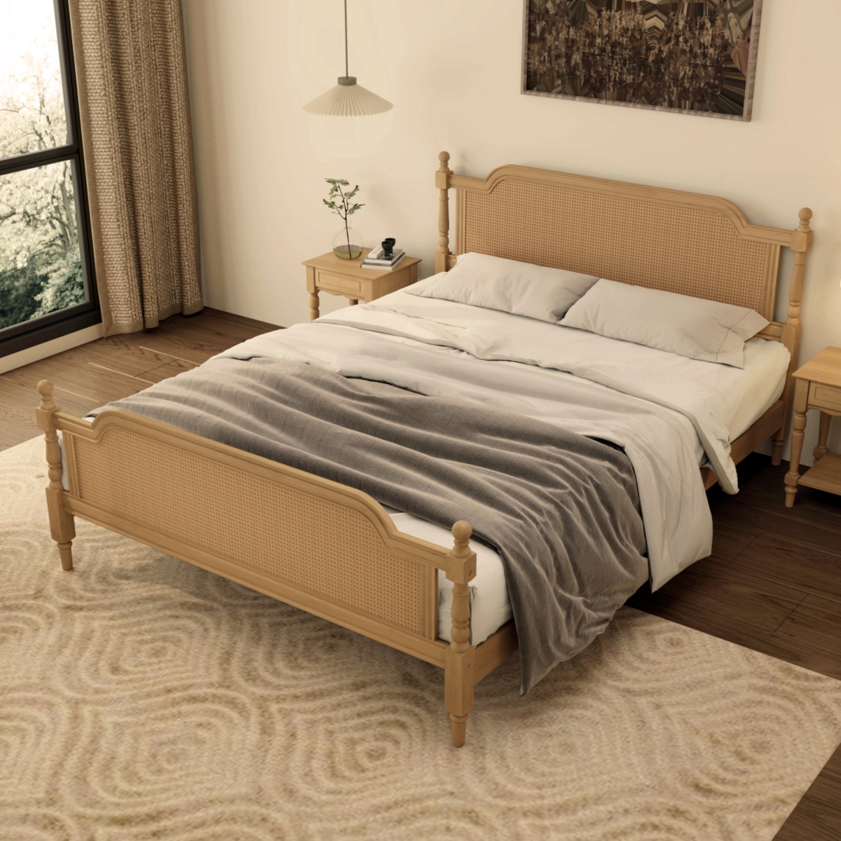 Click here for Streamdale Rattan Queen Size Bed Frame  No Box Spr... prices