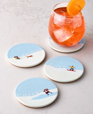 The Cellar Holiday Ceramic Coasters, Set of 4, Created for Macy's - Macy's