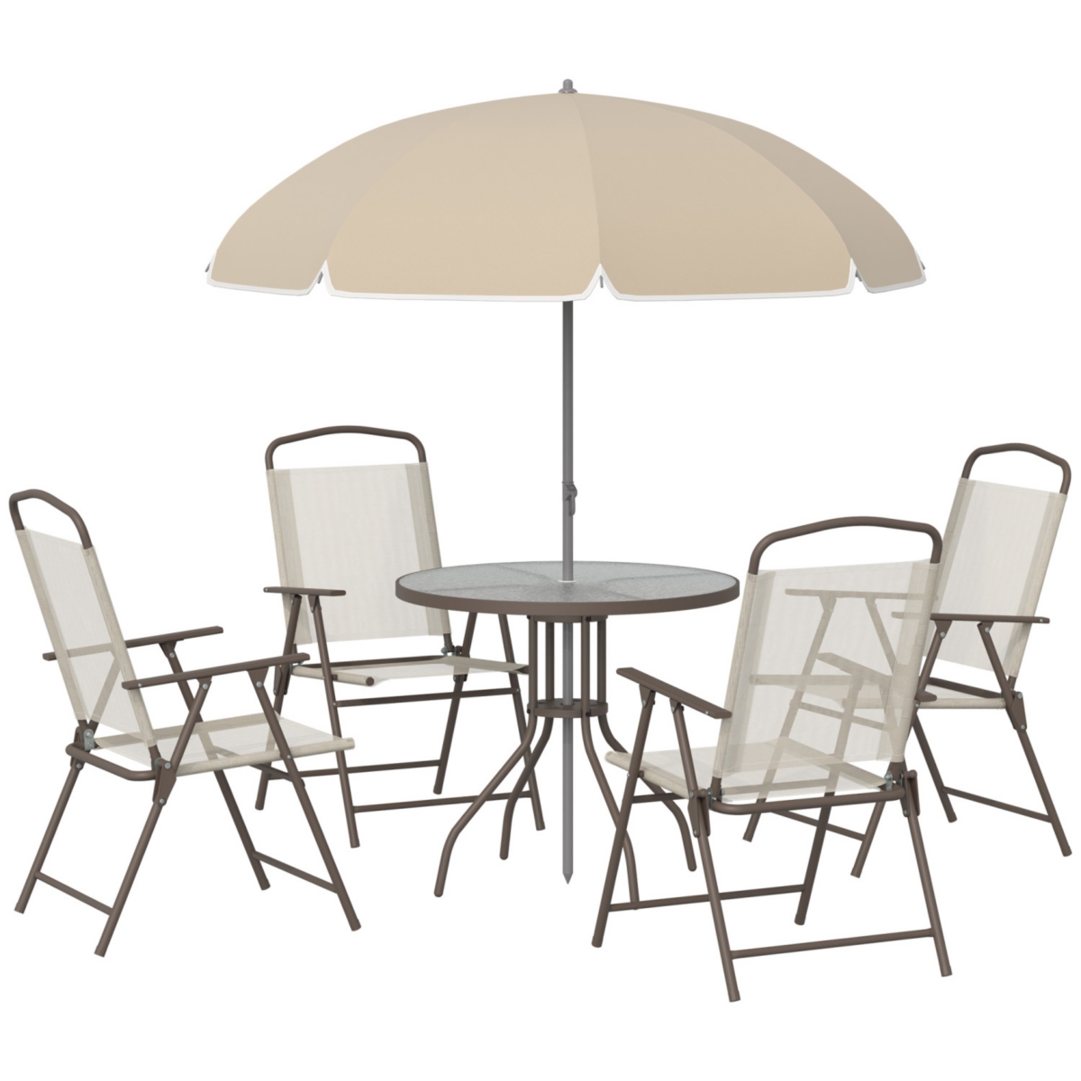 Click here for 4-Piece Patio Dining Set with Umbrella for 4 - Bei... prices