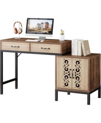 Tribesigns 55-Inch Computer Desk with Drawers, Home Office Desk with ...