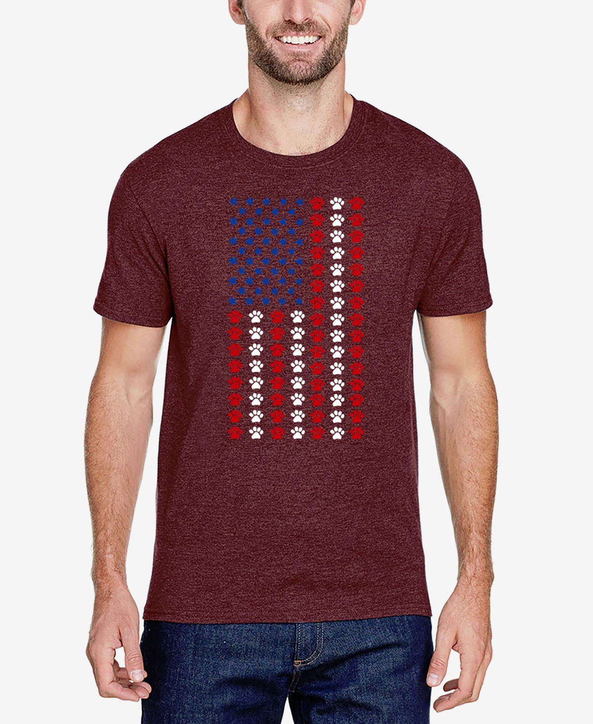 Click here for La Pop Art Mens Paws Flag Premium Blend Word Art T... prices