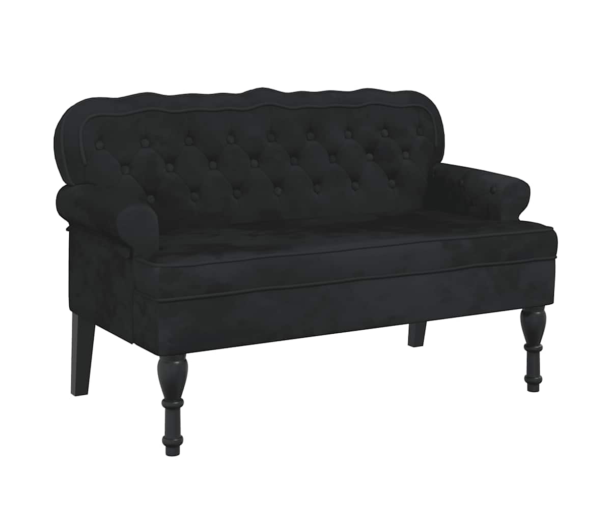 Click here for Bench with Backrest Black 47x25.4x29.5 Velvet - Bl... prices