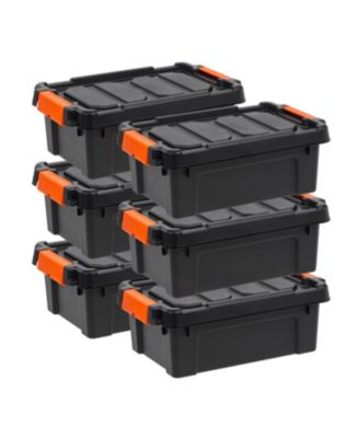 IRIS USA 13 Quart Heavy Duty Plastic Storage Box, Black Pack of 6 - Macy's