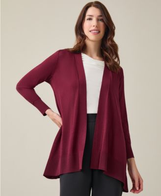 Kasper Petite Open-Front Long Sleeve Cardigan - Macy's