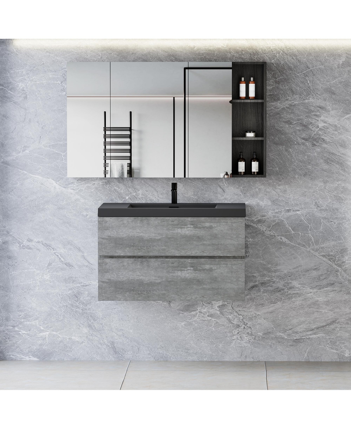 Click here for Streamdale 36 Wall-Mounted Vanity with Quartz Top... prices
