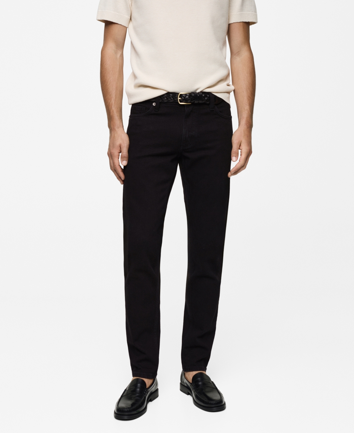 Click here for Mango Mens Jan Slim-Fit Jeans - Black denim prices