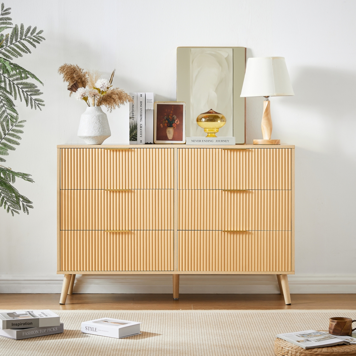 Click here for Streamdale Wooden Dresser with 6 Wavy Drawers (47.... prices