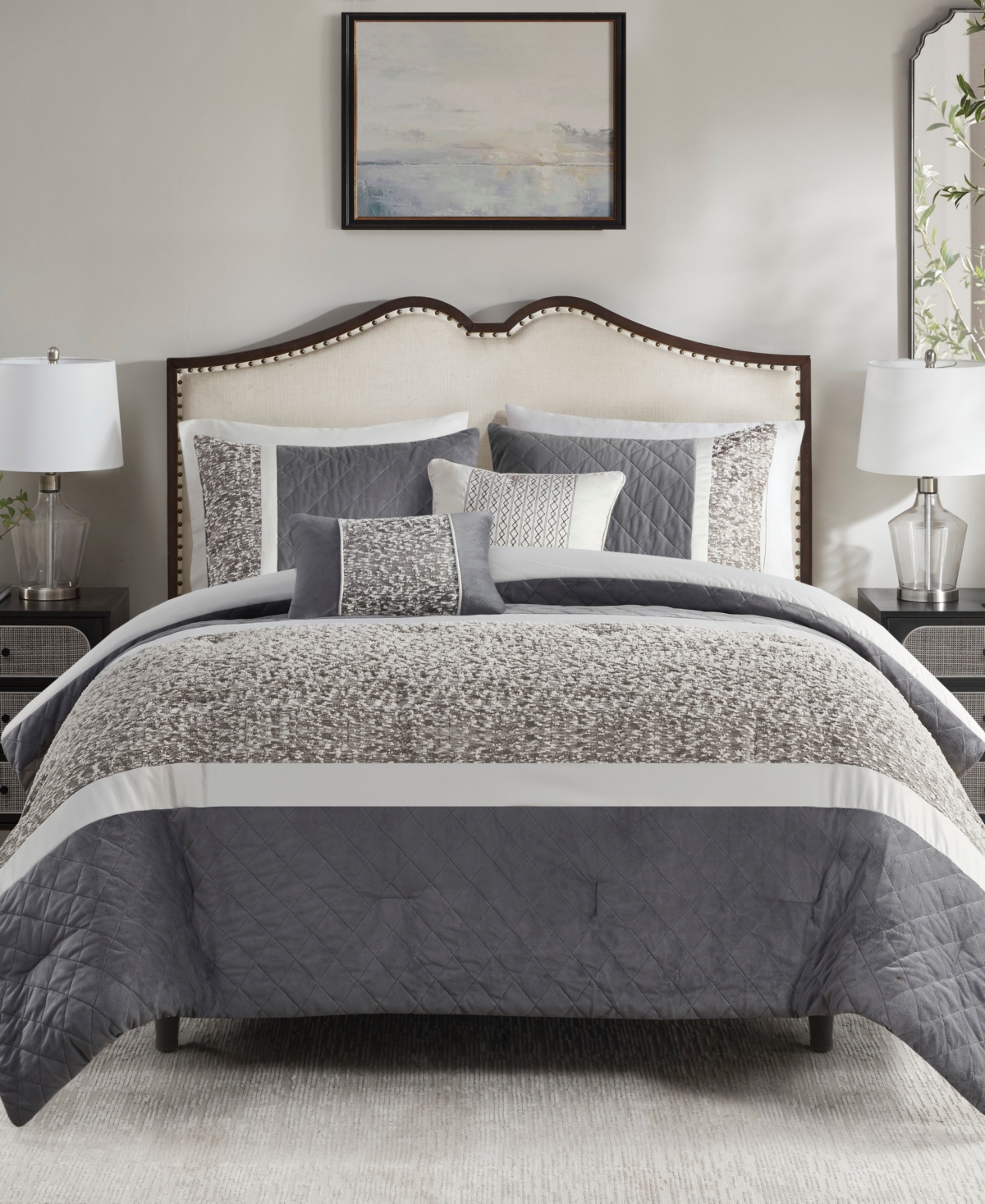 Click here for Madison Park Amelia Stripe 5-Pc. Comforter Set  Ki... prices