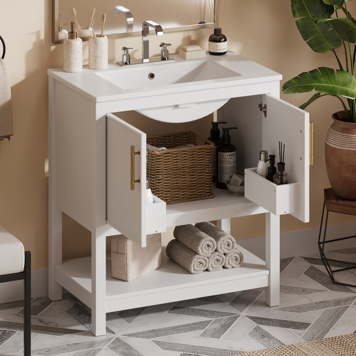 Click here for Streamdale 30-Inch Green Vanity with Sink and Stor... prices