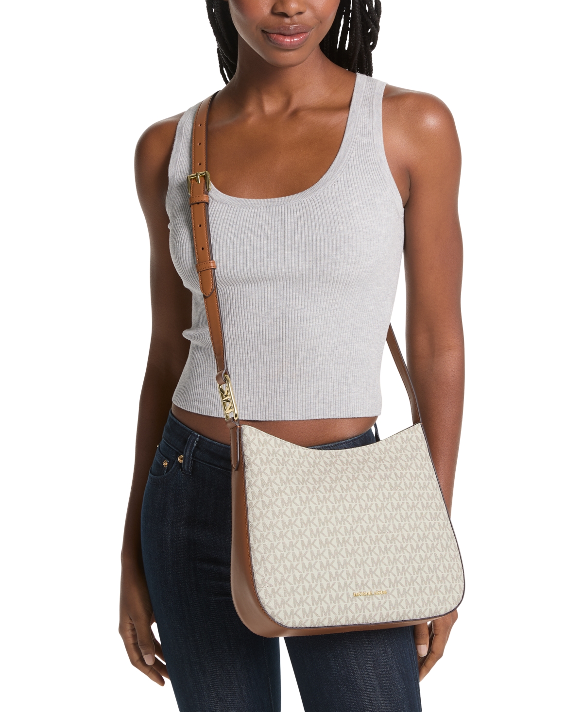 Click here for Michael Michael Kors Kensington Logo Large Crossbo... prices
