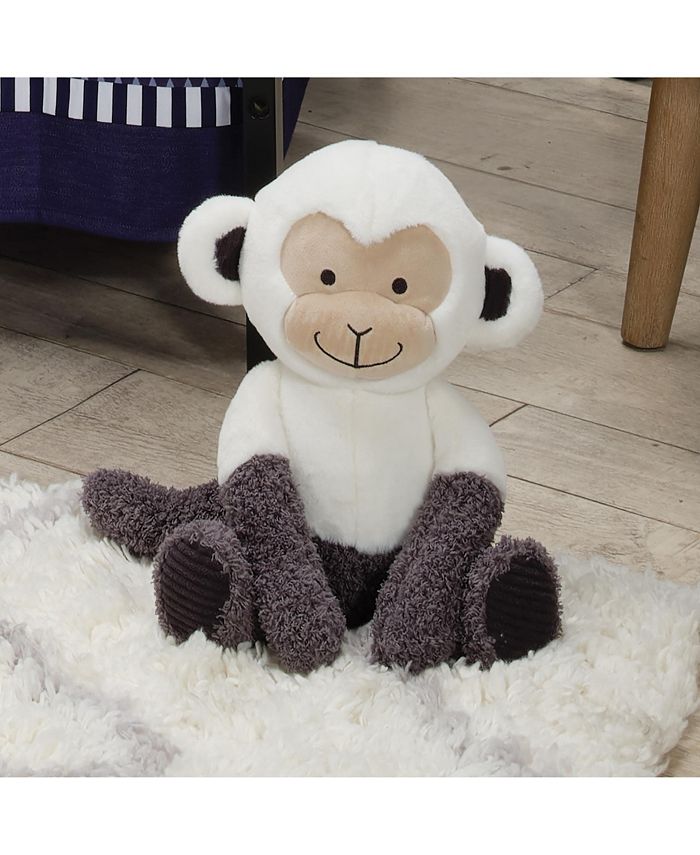 Lambs & Ivy Jungle Party White/Gray Plush Monkey Stuffed Animal Toy ...