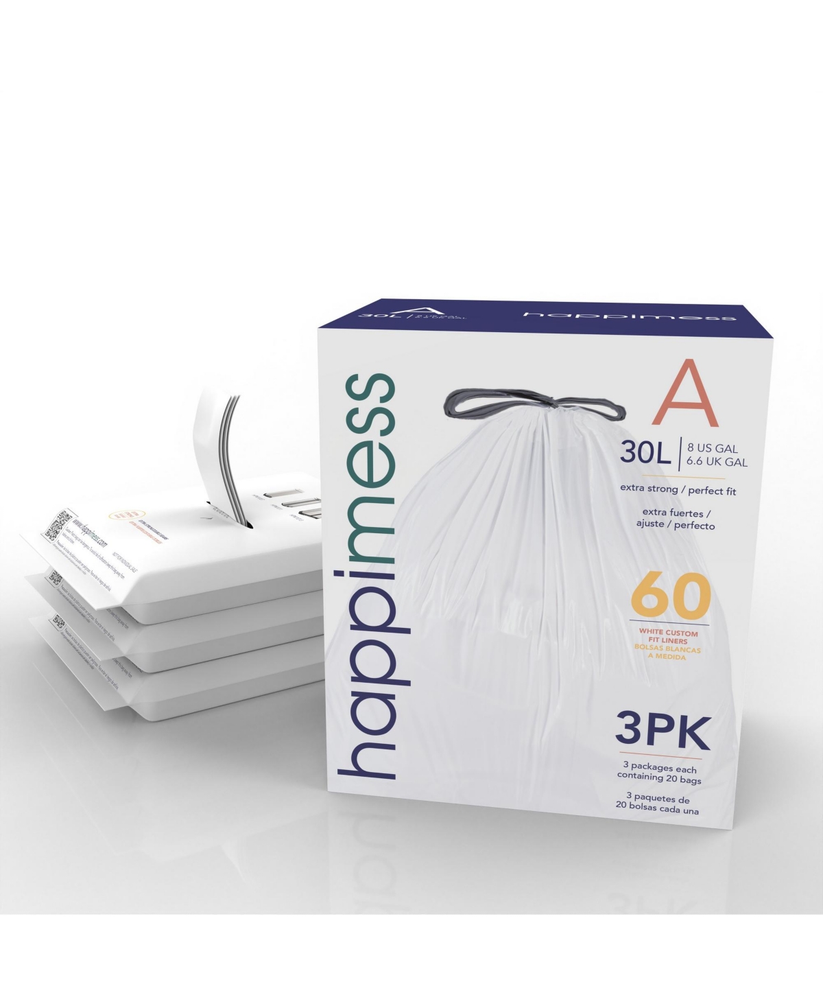 Click here for Drawstring Trash Can Liner - White prices