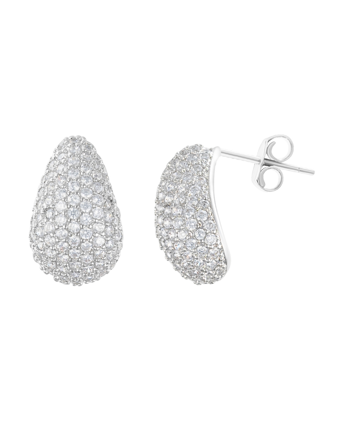 Click here for Adornia Silver Crystal Teardrop Pave Earrings - Si... prices
