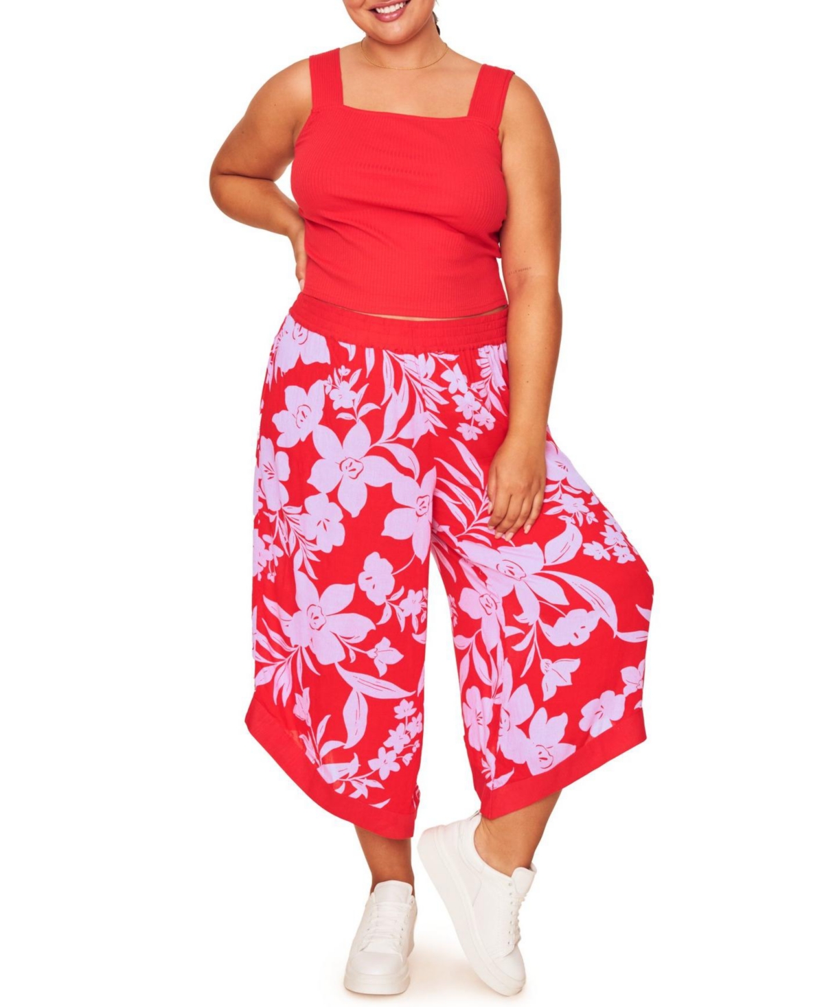 Click here for Adore Me Womens Evi Tank & Pants Set - Floral red prices