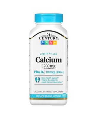 21st Century Liquid Filled Calcium Plus D3 1 200 mg - 90 Rapid Release ...