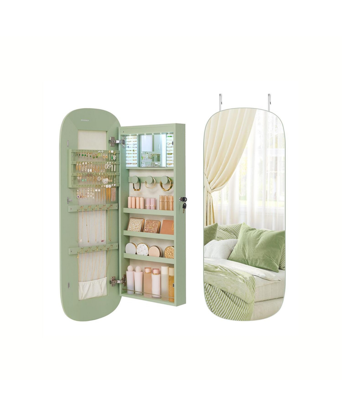 Click here for Slickblue Led Jewelry Cabinet Wall/Door Mounted  L... prices