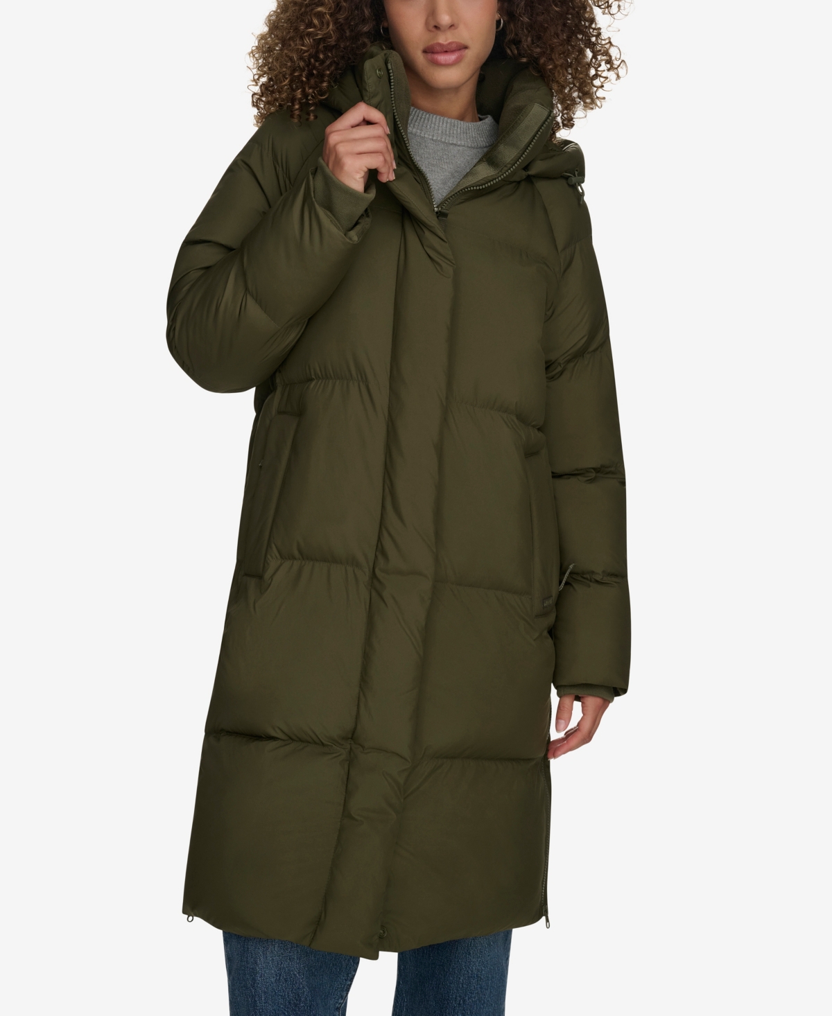 Click here for Levis Womens Mid-Length Puffer Jacket - Olive prices