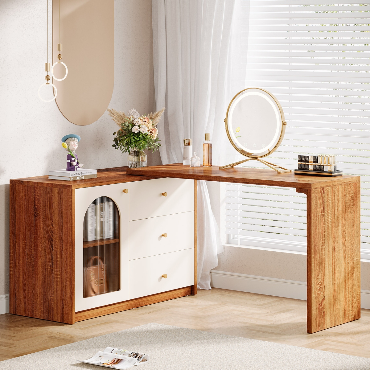 Click here for Tribesigns Modern Makeup Vanity  Retractable Large... prices