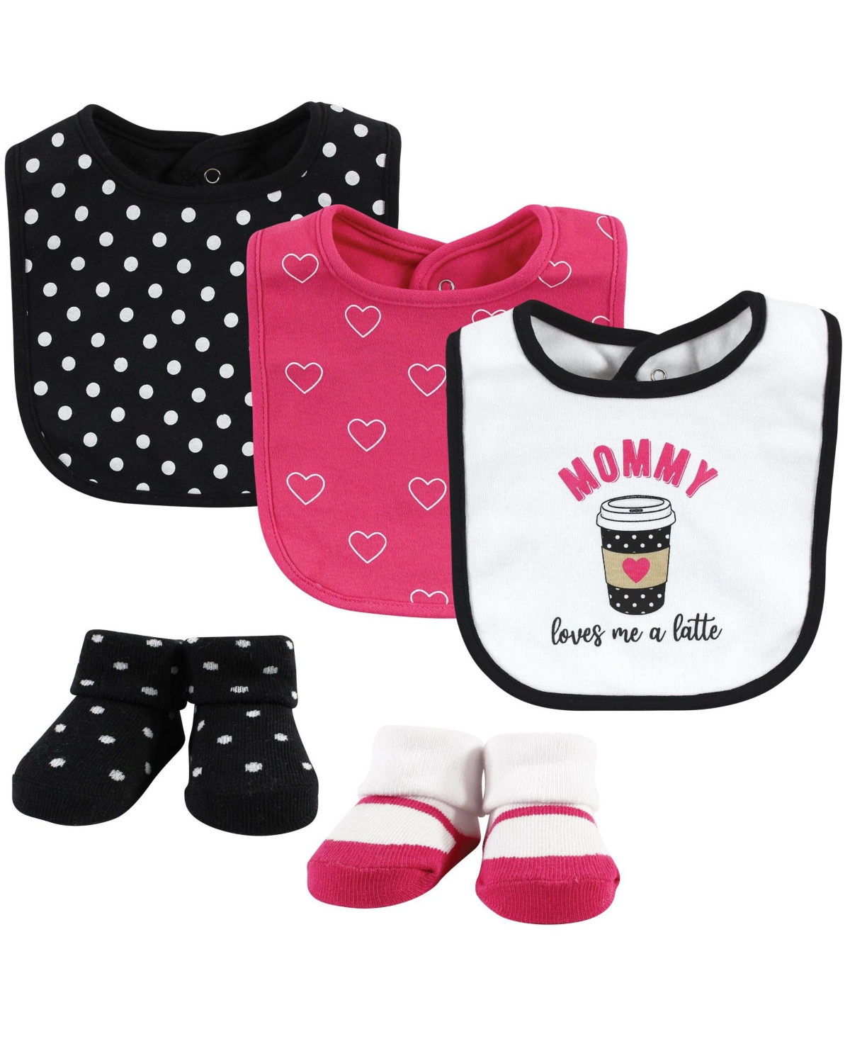 Click here for Hudson Baby Baby Girls Hudson 5Pk Bibs and Socks S... prices