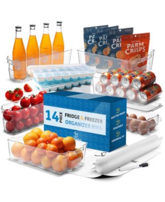 Clara Clark 14 Piece Clear Fridge & Freezer or Pantry Organizer Bin Set ...