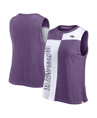 Fanatics Women's Purple/White Baltimore Ravens Script Color Block Tank ...