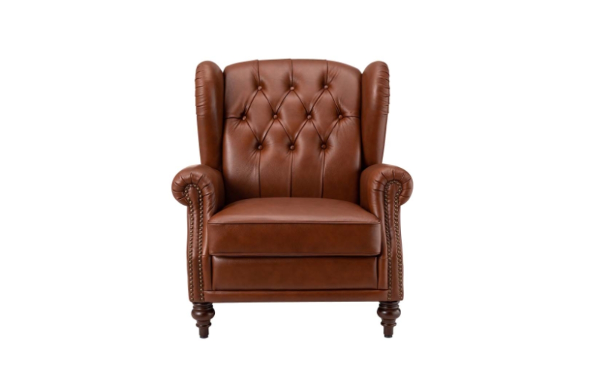 Click here for Hulala Home Alex 33 Wide Genuine Leather Arm Chair... prices