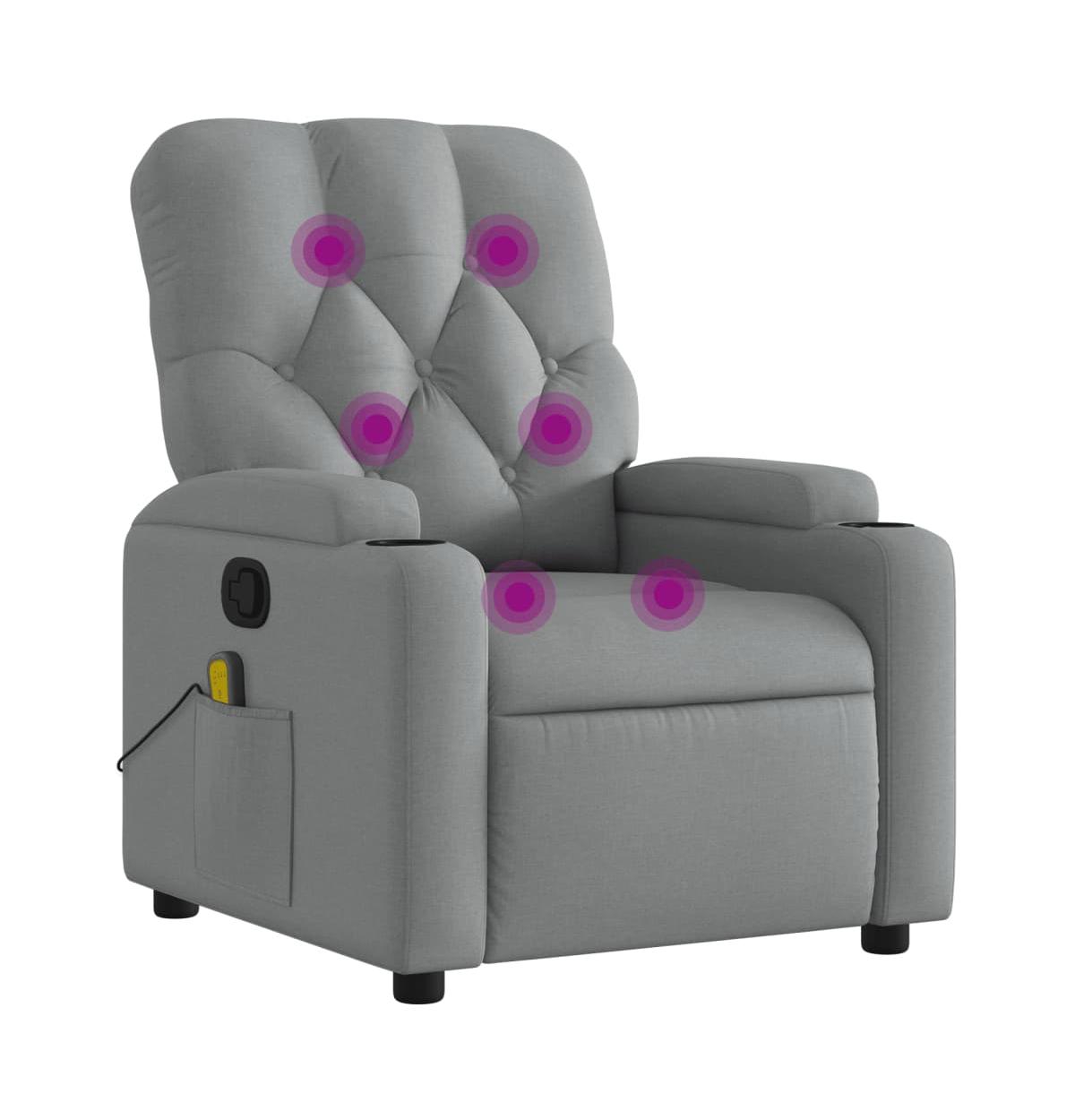 Click here for vidaXL Massage Recliner Chair Light Gray Fabric -... prices
