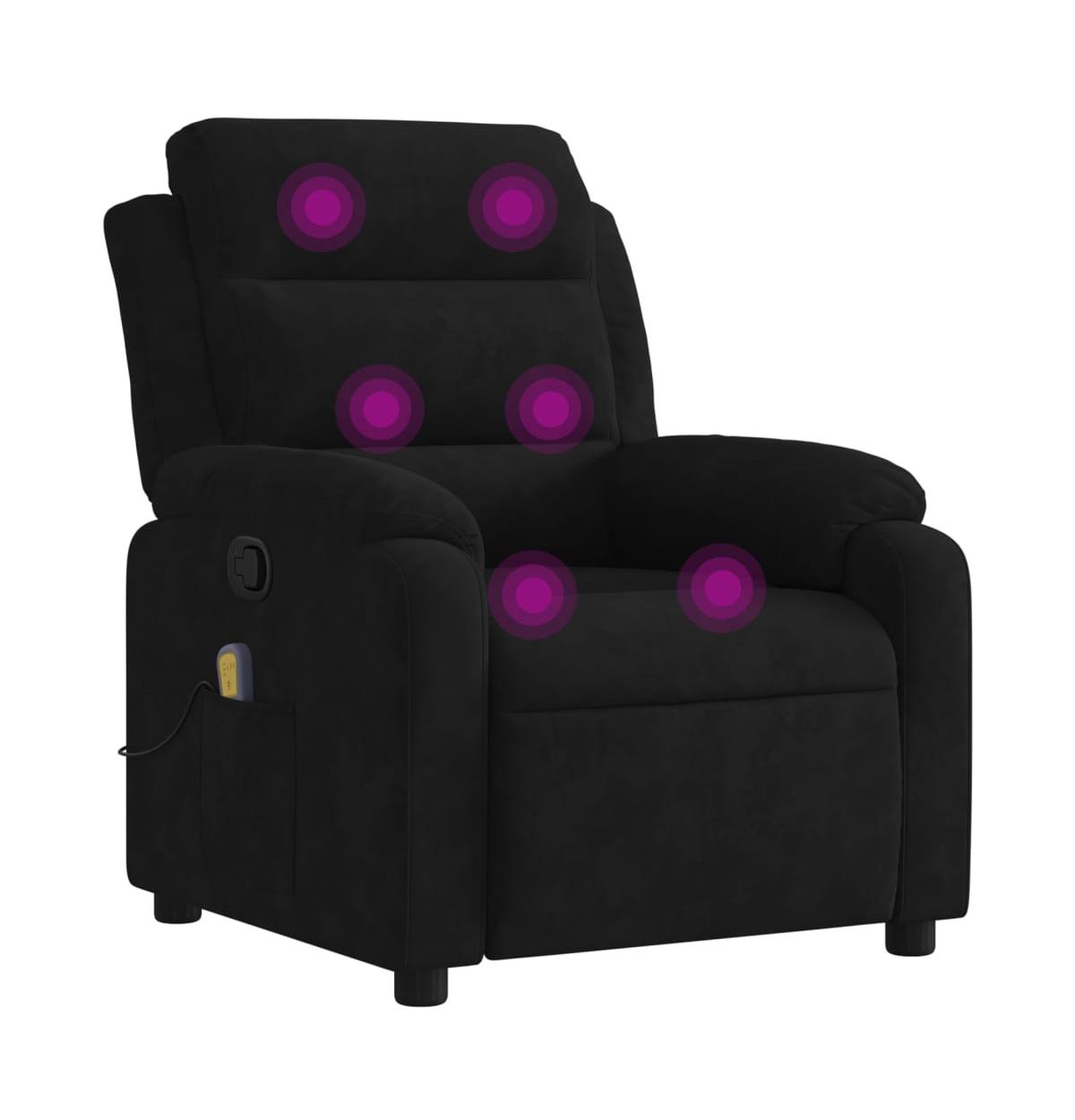 Click here for vidaXL Massage Recliner Chair Black Velvet - Black prices