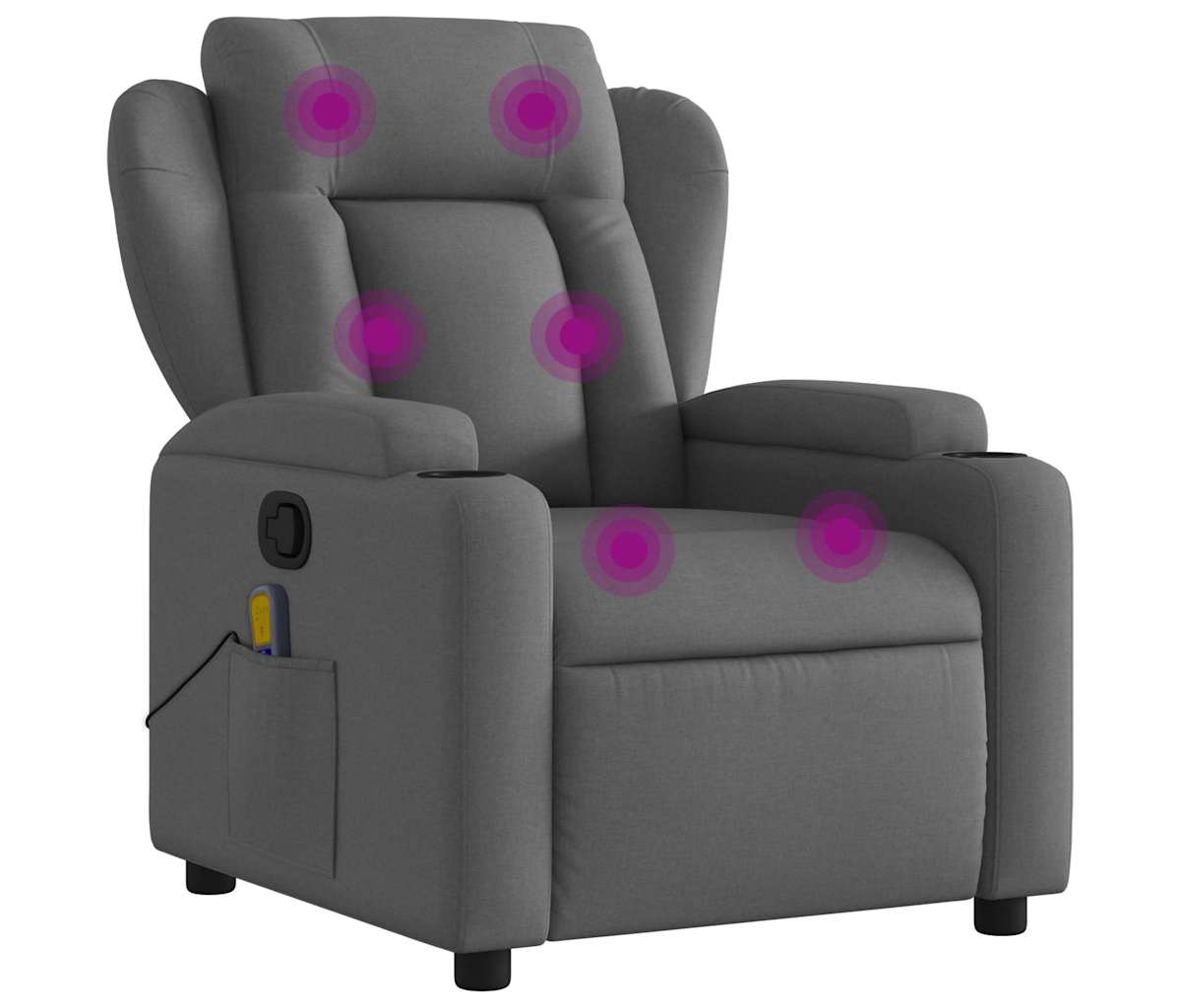 Click here for Massage Recliner Chair Dark Gray Fabric - Gray prices
