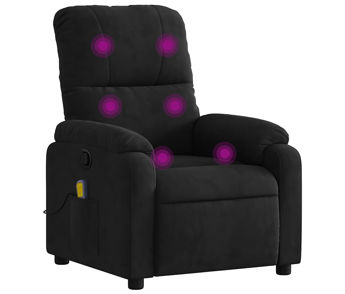 Click here for Massage Recliner Chair Black Microfiber Fabric - B... prices