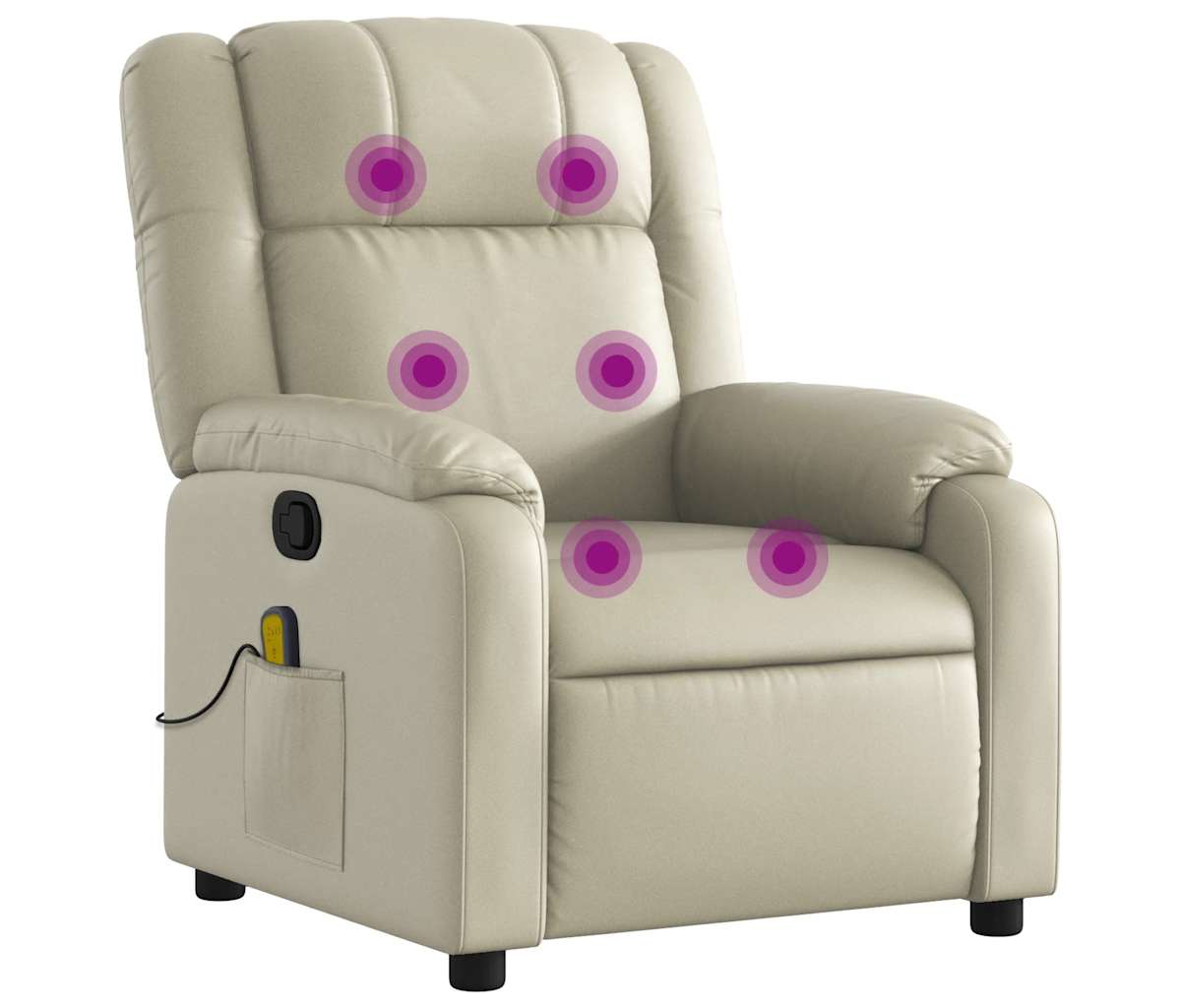 Click here for Massage Recliner Chair Cream Faux Leather - Cream prices