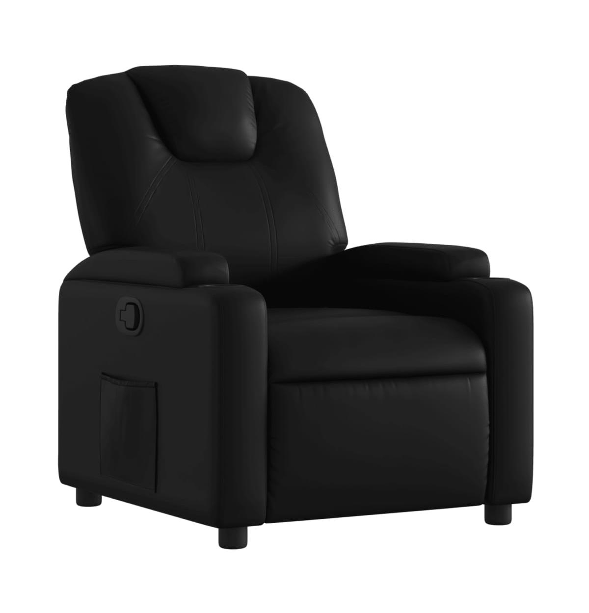 Click here for vidaXL Recliner Chair Gray Faux Leather - Black prices