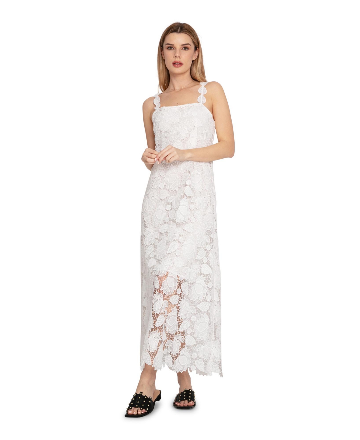 Click here for Belle & Bloom Womens Songbird Lace Maxi Dress - Wh... prices