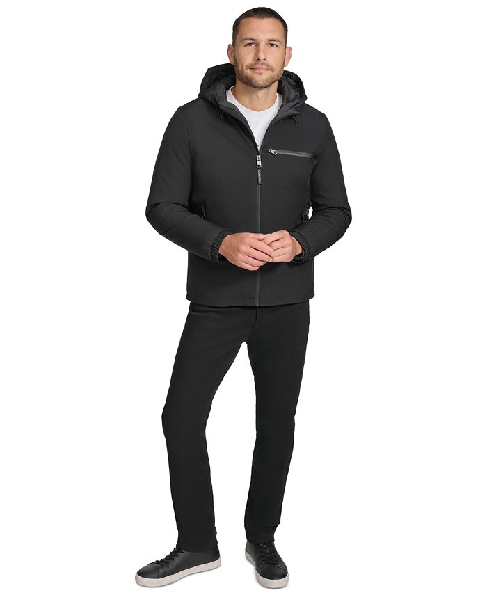 Calvin Klein Men's Infinite Stretch Water-Resistant Hooded Jacket - Macy's
