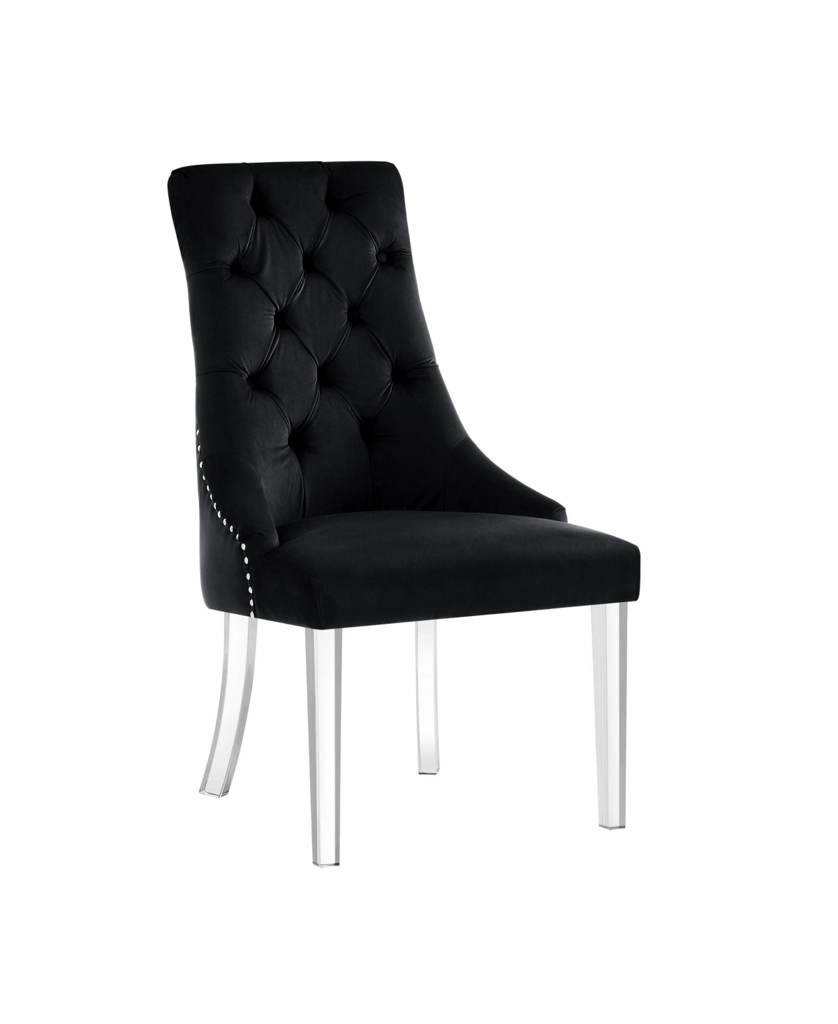 Inspired Home Winona Velvet Acrylic Leg Dining Chair Set of 2 - Black