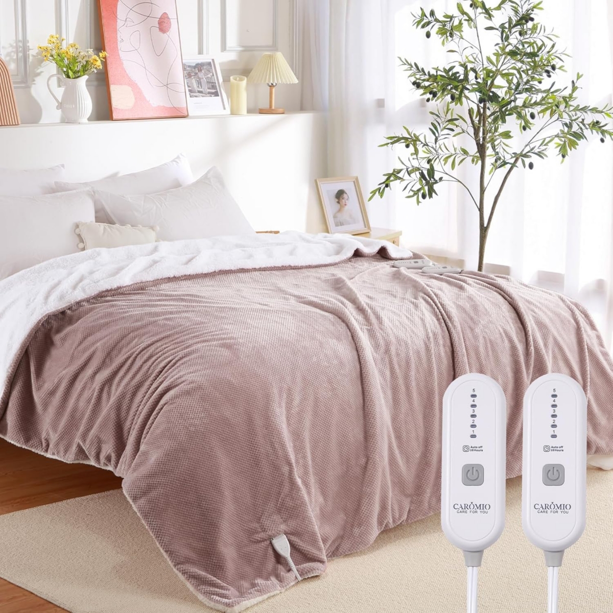 Click here for Caromio King Size Flannel Sherpa Electric Heated B... prices