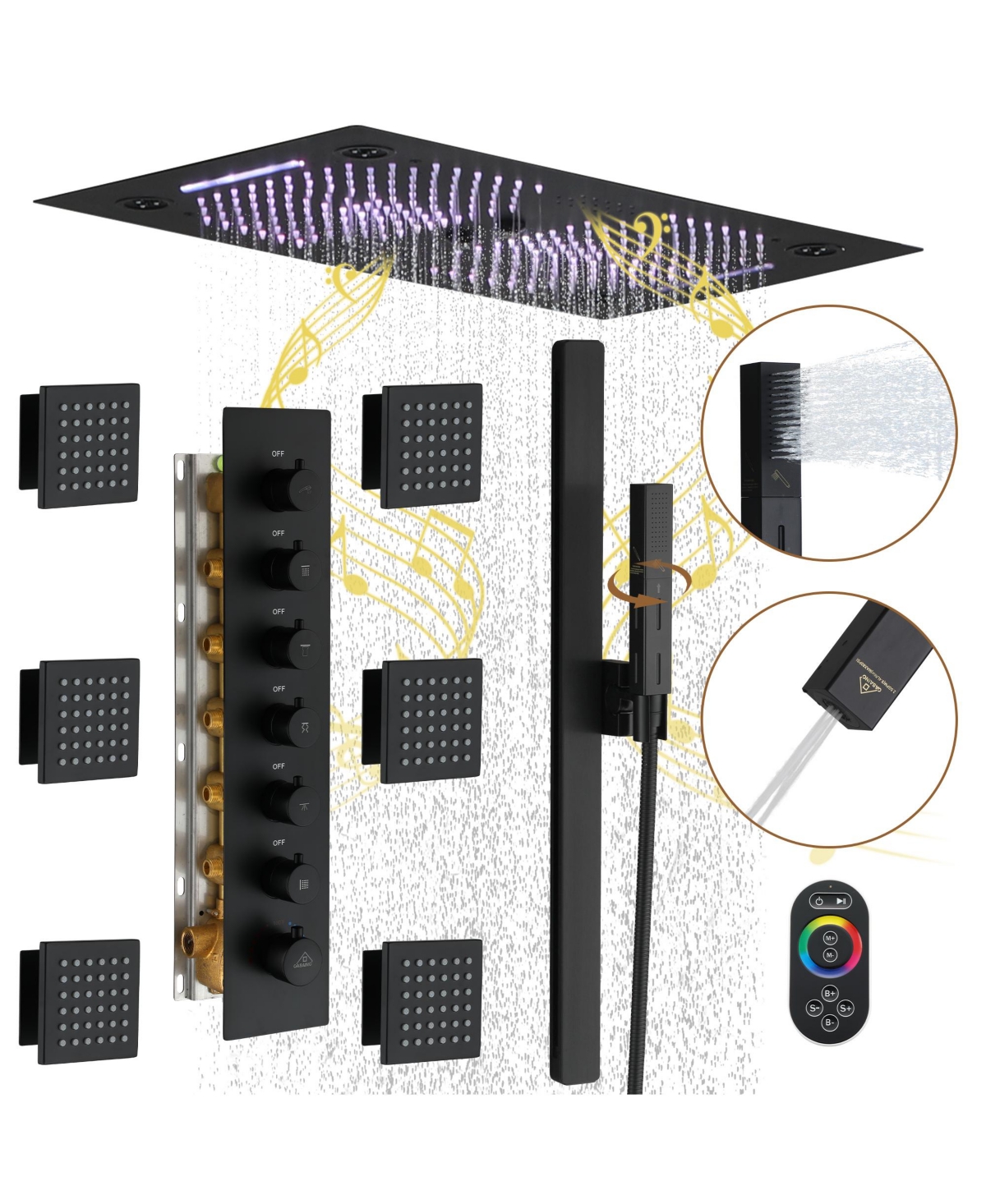 Click here for Casainc 6-Spray Dual Shower Head Ceiling Mount Fix... prices