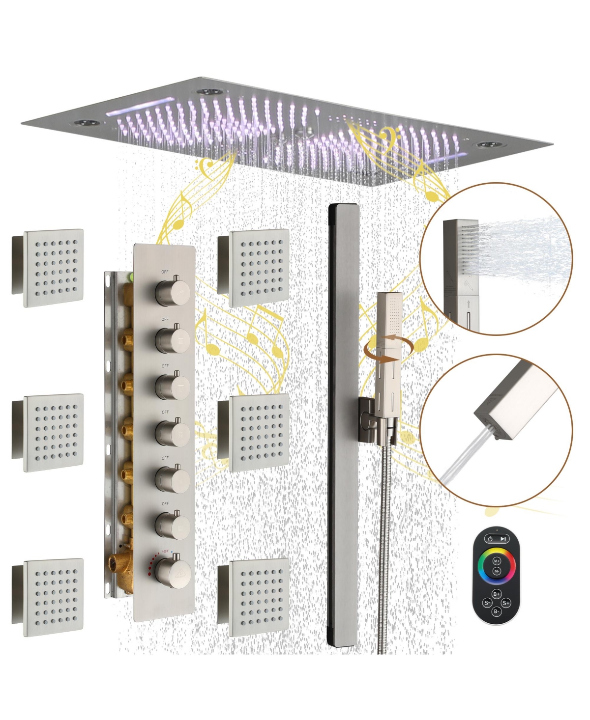 Click here for Casainc 6-Spray Dual Shower Head Ceiling Mount Fix... prices