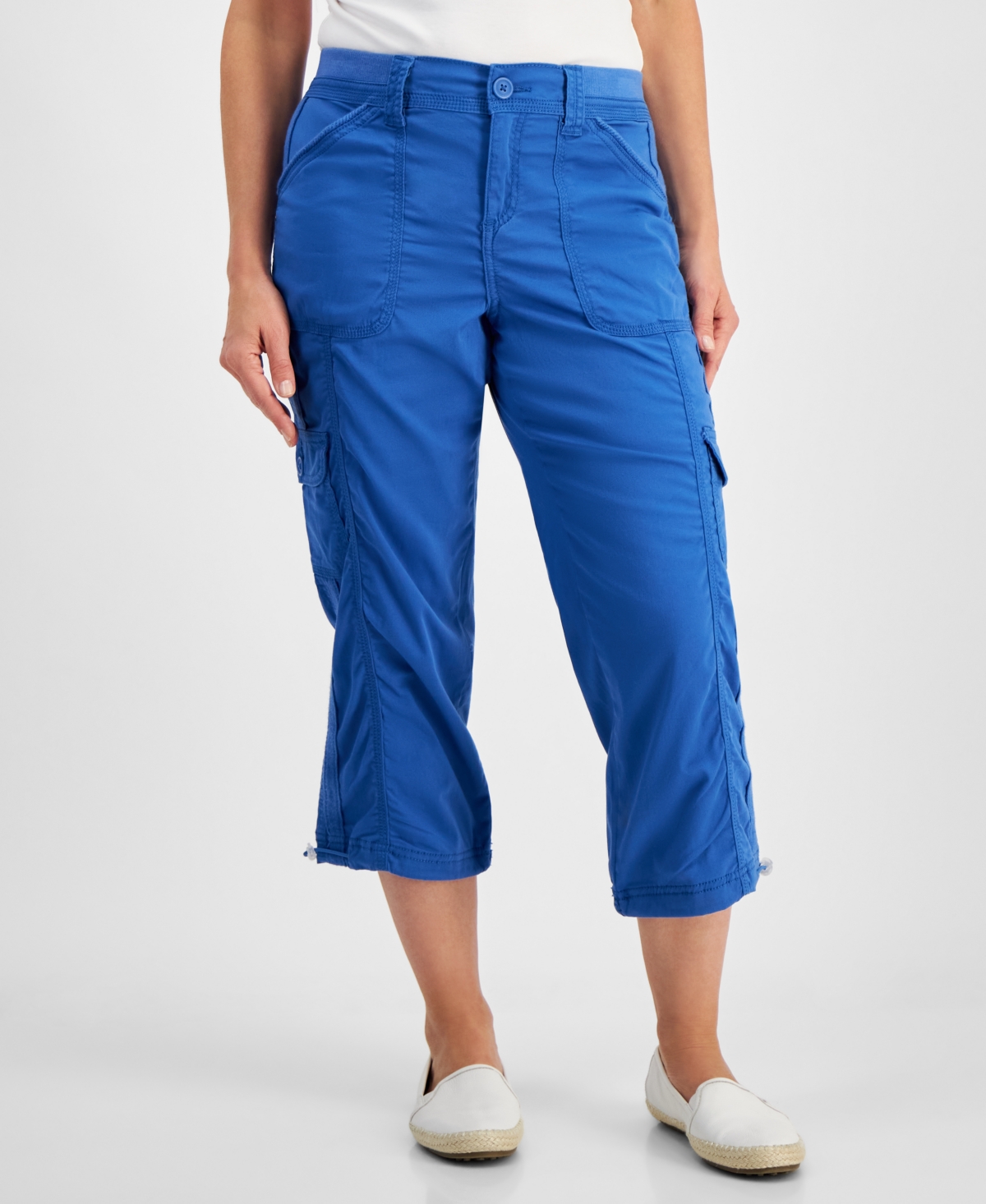 Style & Co Petite Mid Rise Bungee-Hem Capri Pants, Created for Macy's ...